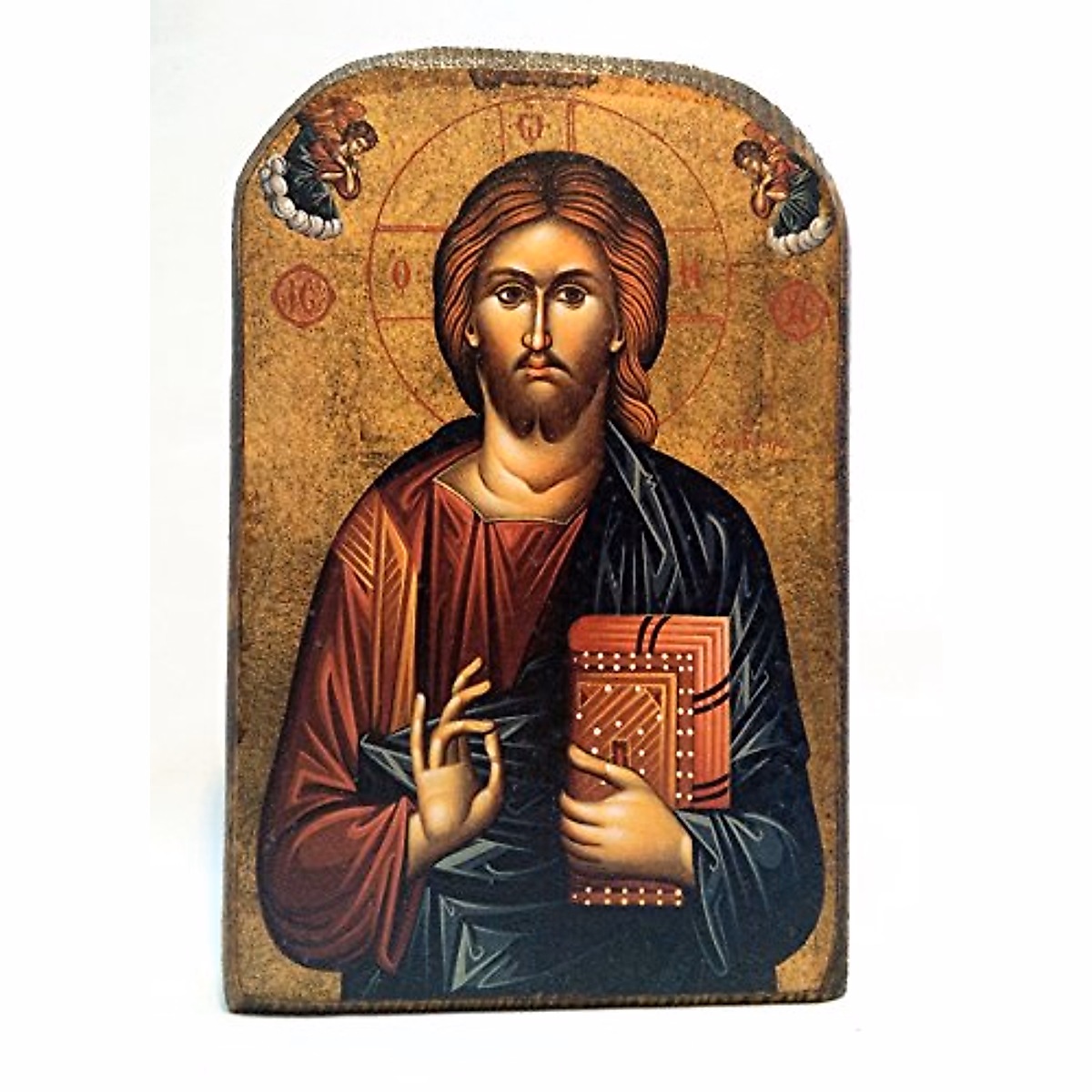 Handmade Wooden Greek Christian Orthodox Mount Athos Icon of Jesus Christ /Mp2_5