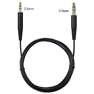 EARLA TEC Replacement Audio Cable Cord, Extension Wire 3.5mm to 2.5mm for Bose QuietComfort QC45 QC35II QC35 QC25 NC 700 Soundlink Soundtrue Headphones Black