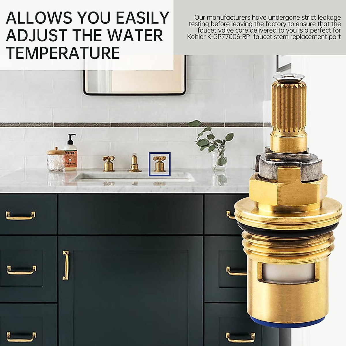 Faucet Cartridge Replacement for Kohler Parts K-gp77006-rp Fit for Kitchen Bathroom Faucet Shower Stems Replacement Ceramic Valve (COLD)