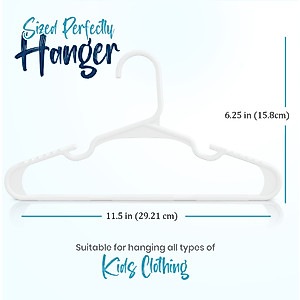 Utopia Home 60 Pack Kids Hangers - 11. 5 Inch Plastic Baby Hangers for Closet - Childrens Hangers for Clothes & Infant Hangers for Closet - Ideal for Everyday Standard Use (White)