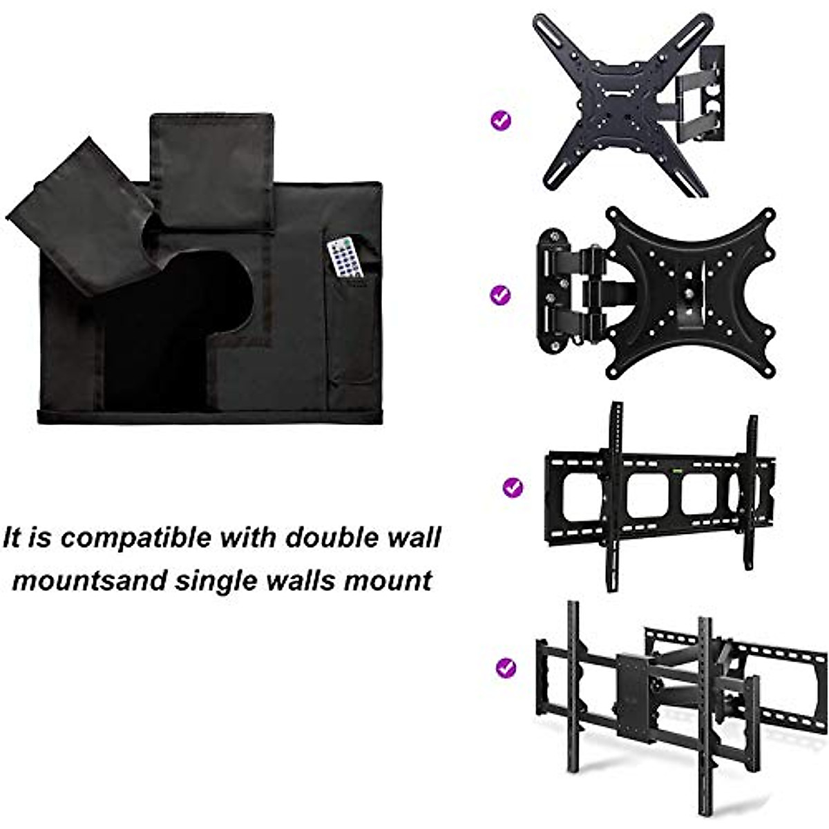 Indeed BUY Outdoor TV Cover 55" - 58" - with Bottom Cover - 600D Waterproof TV Cover and Weatherproof Dust-Proof Material,Protect Your LED, LCD, Plasma TV Screens
