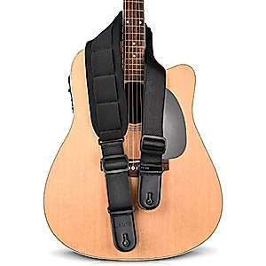 LEKATO Guitar Strap, Bass Straps for Electric Guitar with 3.3" Wide Sponge Pad for Effective Decompression Padded Bass Guitar Straps Adjustable Length from 42" to 58" with 2 Safety Locks & 6 Picks