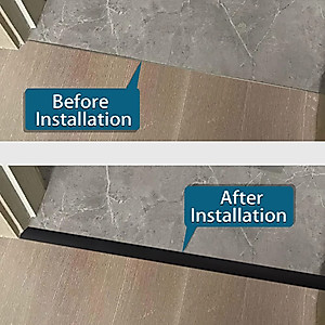 Floor Transition Strip 2" Self Adhesive Flat Vinyl Flooring Transitions Strip with Strong Backing (5cm, 20FT, Black)