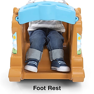 Simplay3 Rock Away Pony for Toddlers - Secure Sit-in Rocking Horse with Sturdy Tray and Cupholder, Orange - Made in USA