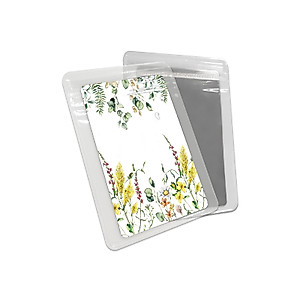 Carosoffe Flower Eucalyptus Leaves Small Compact Mirror for Purse, Daisy Spring Botanical Wildflowers Travel Makeup Mirror for Women Men, Rectangular Handheld Compact Pocket Mirror 2 PCS