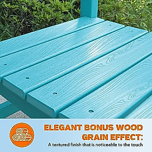 MUPATER HDPE Rocking Chairs Set of 2, High Back Smooth Rocking Chairs with 350 lbs Weight Capacity, for Backyard, Fire Pit, Lawn, Garden and Indoor, Blue