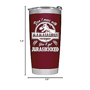 DOUBLECHILD Mothers Day Gifts for Mom from Daughter, Son, Kids - Great Mothers Day Tumbler - Ideas Presents for Mom on Birthday, Xmas - Mama Cup - Insulate Stainless Steel Tumbler 20oz, Red