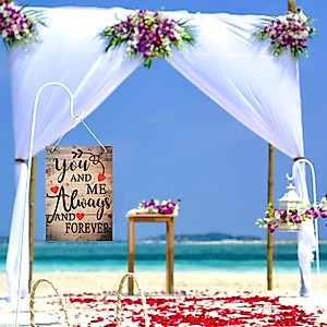 Jetec 2 Pieces Valentine's Day Hanging Wooden Sign Ornament Hanging Wall Plaque Red Heart for Home Garden 10 x 7 Inch