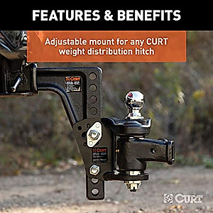CURT 17132 Replacement Weight Distribution Hitch Shank, 2-1/2-Inch Receiver, 8-Inch Drop