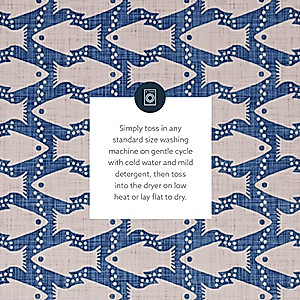 Linon The Anywhere Washable Rug Shayna Ivory/Blue 2' X 8' Runner Rug