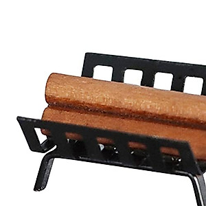 Gazechimp 1:12 Miniature Wood Firewood Rack Holder Cooking Tool Garden Decoration