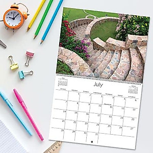 2024 Garden Path Wall Calendar, 12-Inch x 9-Inch Size Closed, 18-Inch Size Open, Large Bookstore-Quality, Spiral-Bound Hanging Monthly Wall Calendars for Kitchen & Office, by Current