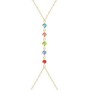 Body Jewelry for Women Gold Body Chain Bikini Bra Chain for Summer Crystal Body Necklace Trendy Belly Chain for Beach Party Nightclub Rave Accessories for Teen Girls(Colorful)