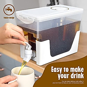 EUMIVF 0.9 Gallon Cold Brew Coffee Maker,Iced Coffee Maker With 600 Mesh Ultrafine Mesh Steel Filter And Spigot Iced Coffee Makers, Cold Brew Pitcher And Drink Dispenser For Fridge &Parties.