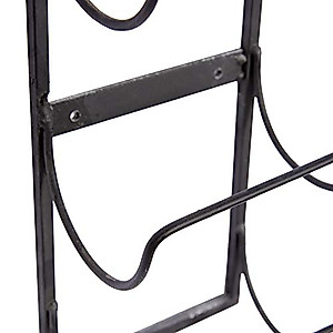 Deco 79 Metal 5 Bottle Wall Wine Rack, 6" x 5" x 25", Black