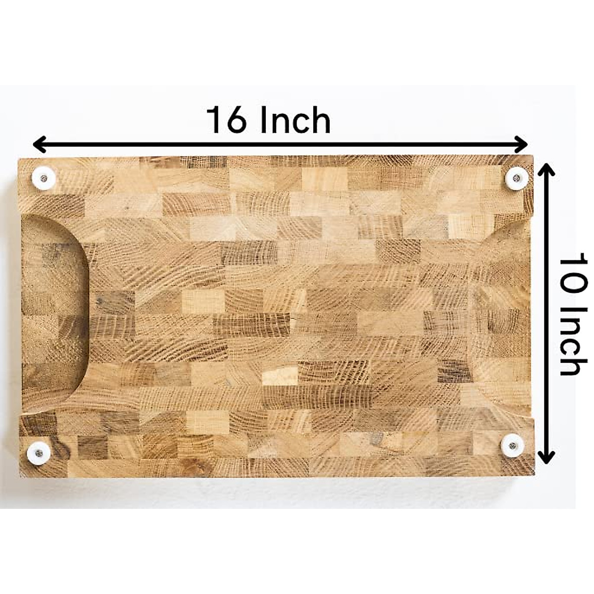 ChallahGram, End grain wood cutting board - chopping block - Large cutting board 16 x 10 kitchen butcher block oak cutting board non slip cutting board with feet - wooden chopping board - Shabbos