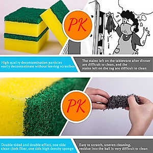 GWZiehory 48 Pack Dish Sponge for Kitchen,Individually Wrapped Sponges,Non-Scratch Dual Sided Dish Scrubber for Dishwashing and Household Cleaning