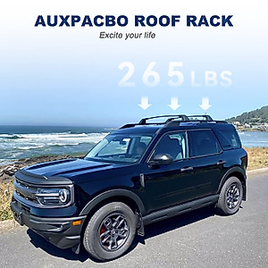 AUXPACBO Cross Bars Fits for Ford Bronco Sport Base & Bigbend 2021 2022 2023 2024 & Outer-Banks 2021 On-Road Adjustable Roof Rack Crossbar Luggage Rack Cargo Carrier (2Pcs)