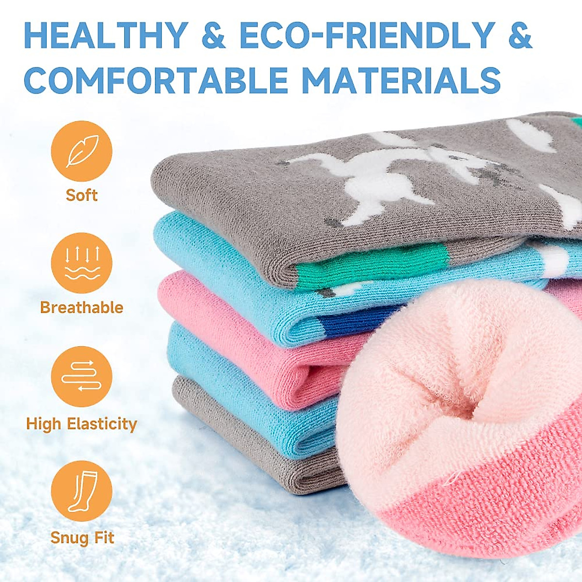 findway Kids Ski Socks, 2 Pairs /3 Pairs Warm Cotton Snowboard Socks Boys Girls for Skiing Outdoor Cold Weather