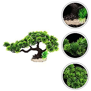 NUOBESTY Aquarium Plants Fish Tank Decorations Pets Plastic Plants Artificial Aquarium Decor Pine Tree Artificial Plant Goldfish Waterscape Fish Hides Bonsai