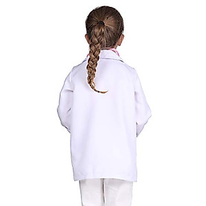 leegleri Doctor Lab Coat Role Play Costume Pretend Play Jacket for Toddler,Doctor Dress Up Outfit for Birthday Gift(3-4years)