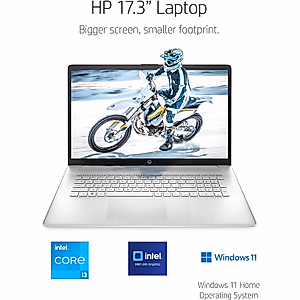 HP 2023 Newest 17 Laptop, for Business and Students, 17.3 Inch Display, Intel Core i3-1125G4 Processor, 16GB RAM, 512GB SSD, Intel UHD Graphics, WiFi, Bluetooth, USB A&C, Windows 11 Home in S Mode