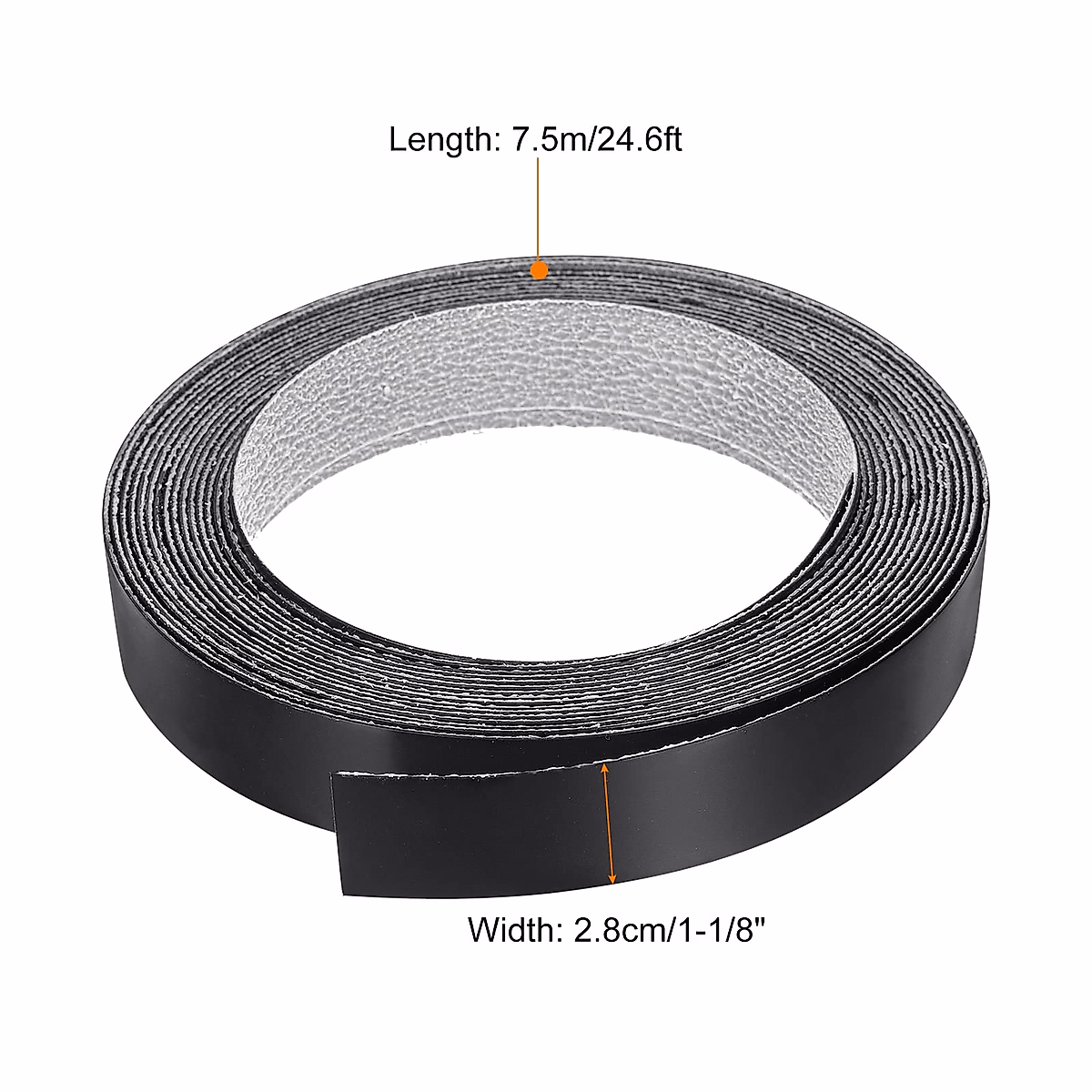 uxcell Black PVC Edge Banding, 1-1/8" x 24.6ft Pre-Glued Flexible Edge Banding for Furniture Repair & Restoration
