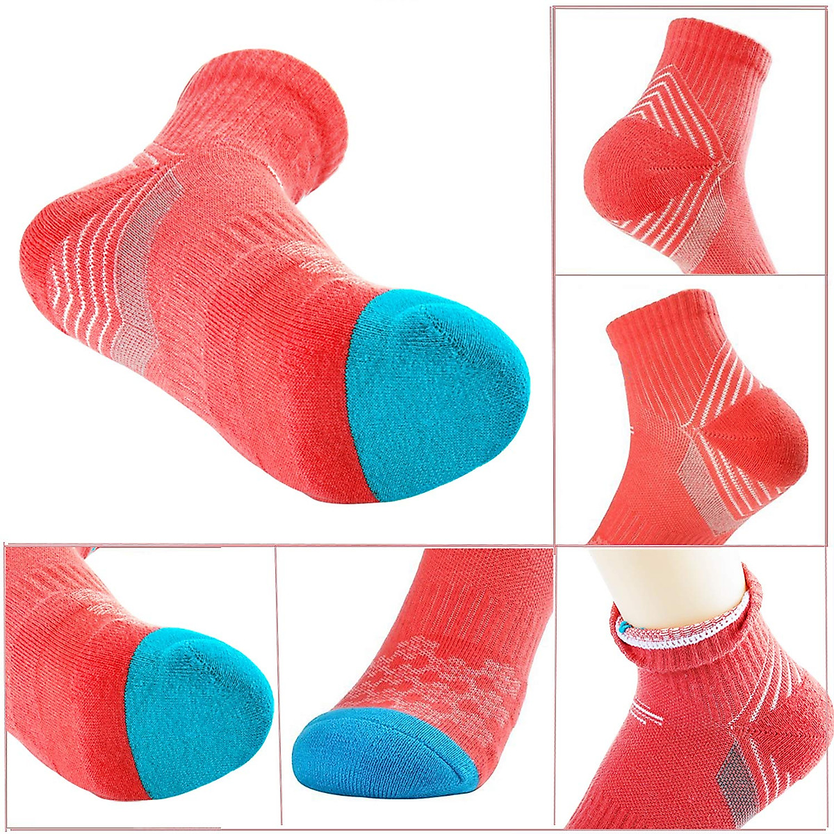 Veatree 5 Pairs Women Cushioned Moisture Wicking Socks for Hiking Trekking Running Camping Outdoor