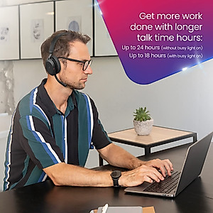 Jabra Evolve2 75 Wireless Headset Stereo UC with Charge Stand, Bluetooth Dongle, Compatible with Zoom, Webex, Skype, Smartphones, Tablets, PC,MAC, 27599-989-989, Global Teck Gold Support Plan Bundle