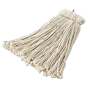 Rubbermaid Commercial Products FGF16800WH00 Premium Bolt-On Cut-End Cotton Mop, 24 oz (Pack of 12)
