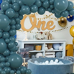 Fxozru Slate Blue Balloons Arch Garland Kit 108Pcs 18/12/10/5 Inch Different Sizes Dark Teal Balloons for Birthday Wedding Bridal Baby Shower Decorations Party Supplies