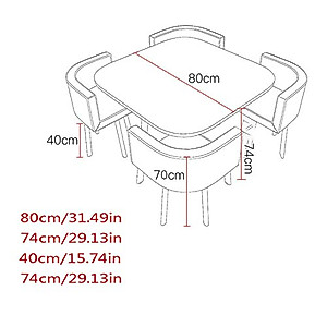 Kitchen Breakfast Bar Table and Chair Set, Dining Round Table Soft Backrest Seat Modern Style Furniture Coffee Kitchen Living Room Milk Tea Shop Fast-Food Shop Western Restaurant