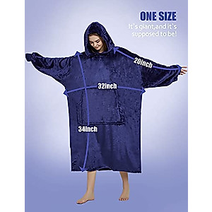 Vencede Oversized Warm Wearable Blanket for Men and Women, One Size Fits All (Purple)
