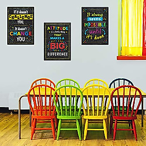 Global Printed Products 10 Extra Large Motivational Posters Classroom, Office Decorations and Home. Educational, Inspirational Wall Decor 24 x 17 Inch Double Sided (Set of 10 Posters)