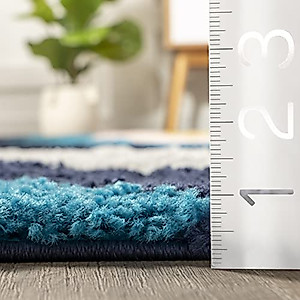 nuLOOM Ela Half Rainbow Shag Area Rug, 6' 7" x 9', Blue