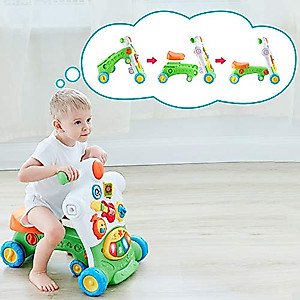 iPlay, iLearn 3 in 1 Baby Walker for Boys Girls, Sit to Stand up Learning Walkers, Toddler Push Walking Toys, Infant Musical Activity Center, Birthday Gift for 6 9 12 18 24 Months, 1 2 Years Old Child