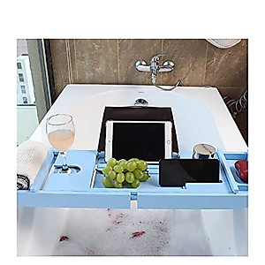 LDCHNH Extendable Bathtub Tray Bath Tray Bathroom Storage Spa Bath Tub Tray Bridge Shelf Organizer Reading Rack