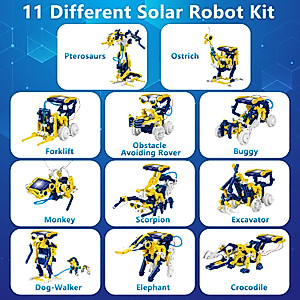JoyZin STEM 11-in-1 Solar Robot Kit, 231 Pieces DIY Science Experiment Kit, Learning Educational Building Toy Set for Toddlers Kids Boys Girls 6 7 8 9 10 11 12 Years Old Birthday