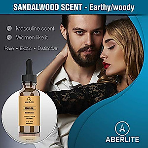 Aberlite Beard Oil For Men Growth Products - Beard Growth Oil And Moisturizer - Beard Conditioner And Oil - Softens & Moisturizes - For Thick Coarse Hair - Great For Black Men