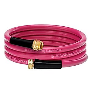 PAULINN 10Ft Garden Hose: 5/8 Inch Drinking Water Hose, 10 Feet Flexible Lightweight Garden Watering Equipment for All-weather, Outdoor, Lawn, Backyard - Rose Red