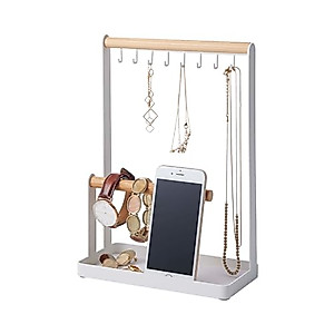 YAMAZAKI home 2311 Accessory Stand-Jewelry Holder & Organizer Storage, One Size, White