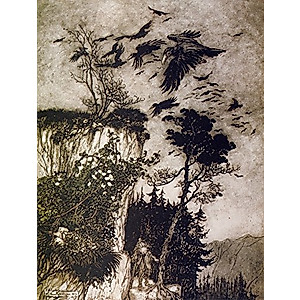 Rip Van Winkle 1905 Flock of idle crows Poster Print by A Rackham (18 x 24)