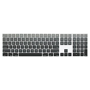 Boaulee Ultra Thin Silicone A1843 Keyboard Cover Skin for iMac Full Size Wireless Numeric 2017-2019 Magic Keyboard with Numeric Keypad MQ052LL/A A1843 US Layout (Gradient Gray)