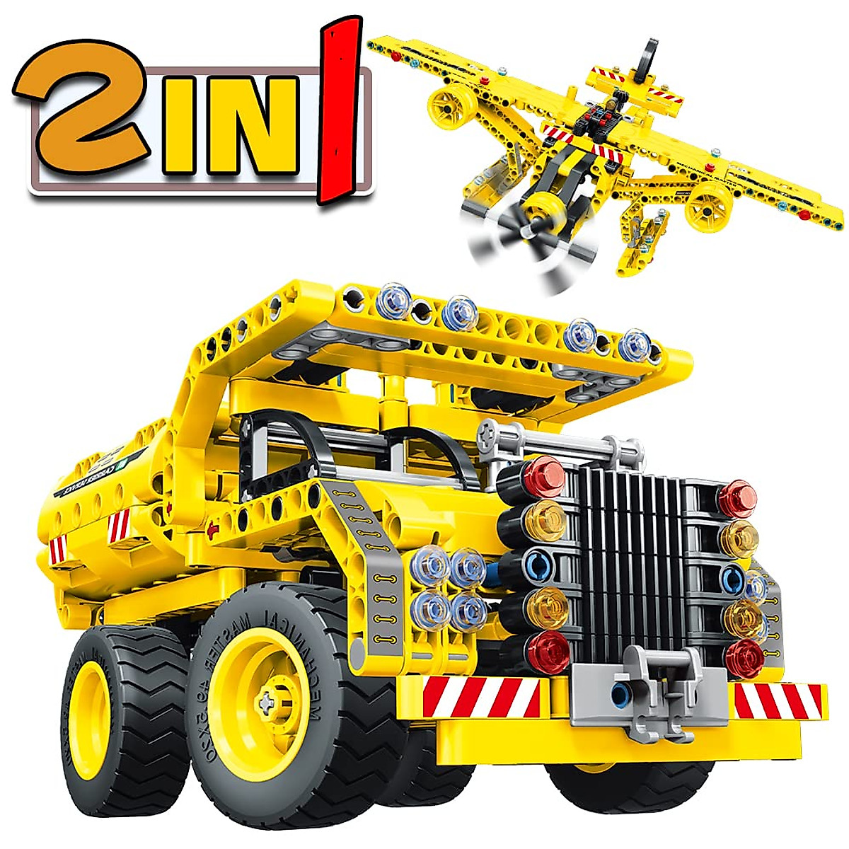 Amy&Benton Dump Truck Building Toys Sets for Boys 8-12 or Airplane Building Kit STEM Plane Building Toys Set for Kids