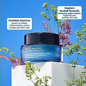 belif Aqua Bomb Sleeping Mask - Korean Jelly Night Cream, Skin Barrier Repair Overnight Moisturizer, Lightweight, Hydrating & Plumping, Napiers Herbal Formula, 1.6 fl oz