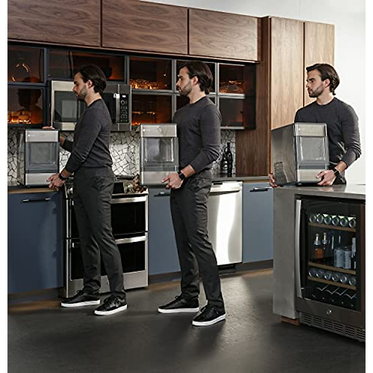 GE Profile Opal | Countertop Nugget Ice Maker | Portable Ice Machine Makes up to 24 lbs. of Ice Per Day | Stainless Steel Finish (Renewed)