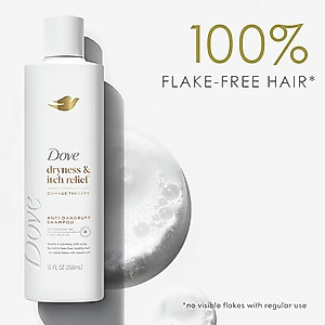 Dove Damage Therapy Derma Shampoo Dryness + Itch Pack of 6 for Flaky Scalp with Pyrithione Zinc and Coconut Oil 12 Fl Oz