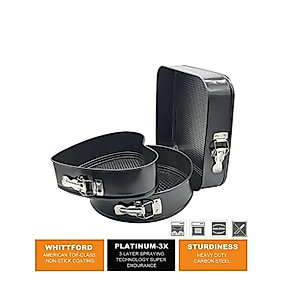 Springform cake pan 8"Heart-shaped & 9"Round &10"Square pan (3 Shaped of Pans)Sets for Baking,Cake Decorating Supplies,Icing Tips, Piping Bag Couplers