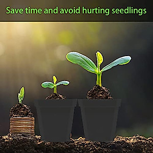 EBaokuup 30PCS Plant Nursery Pots with Humidity Dome, Small Plastic Square Flower Pot Planting Container, Plastic Gardening Pot