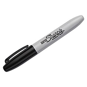 SHARPIE 33666Pp Super Permanent Markers Fine Point Black 6/Pack